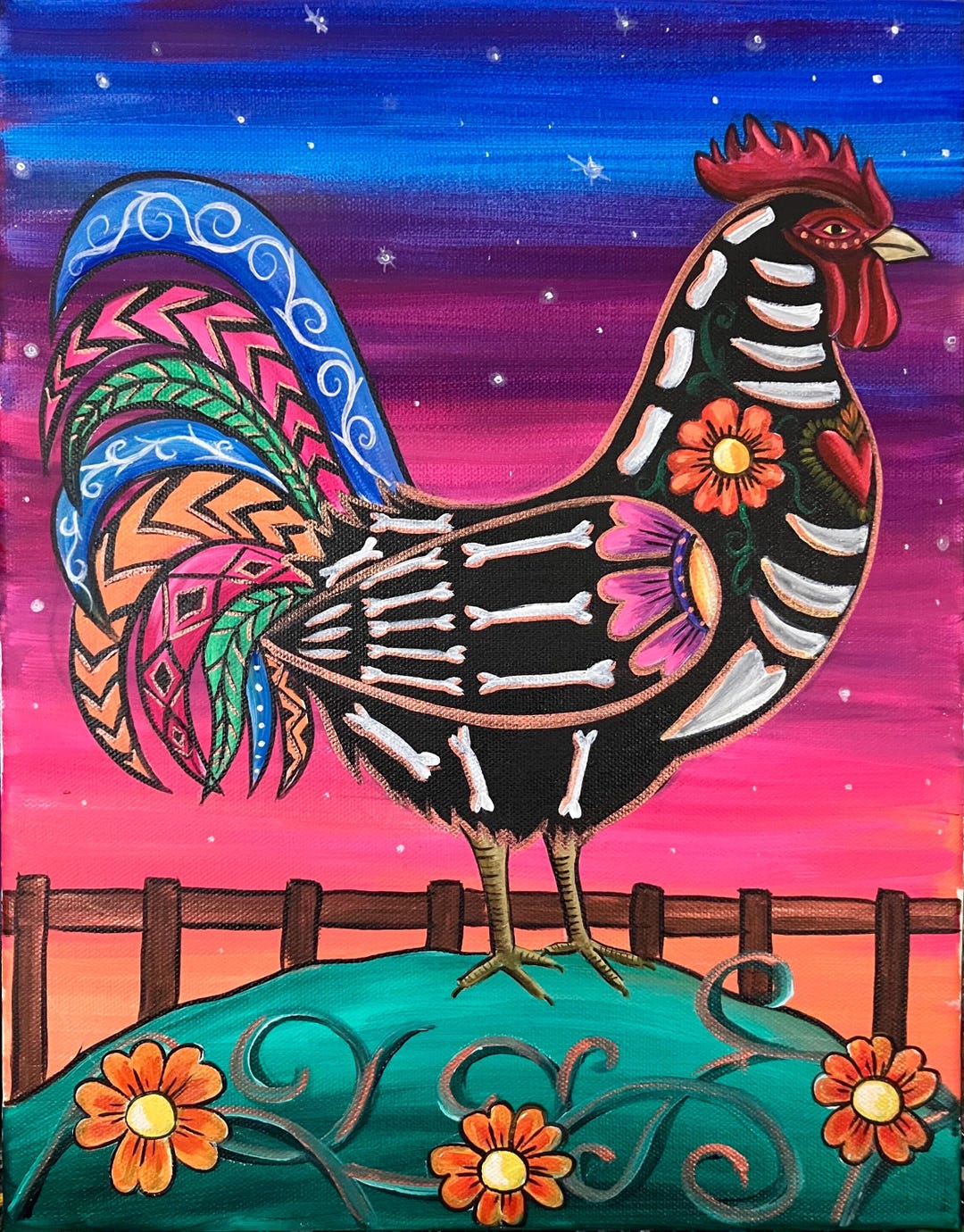 Rooster Mexican Folk Art - Etsy