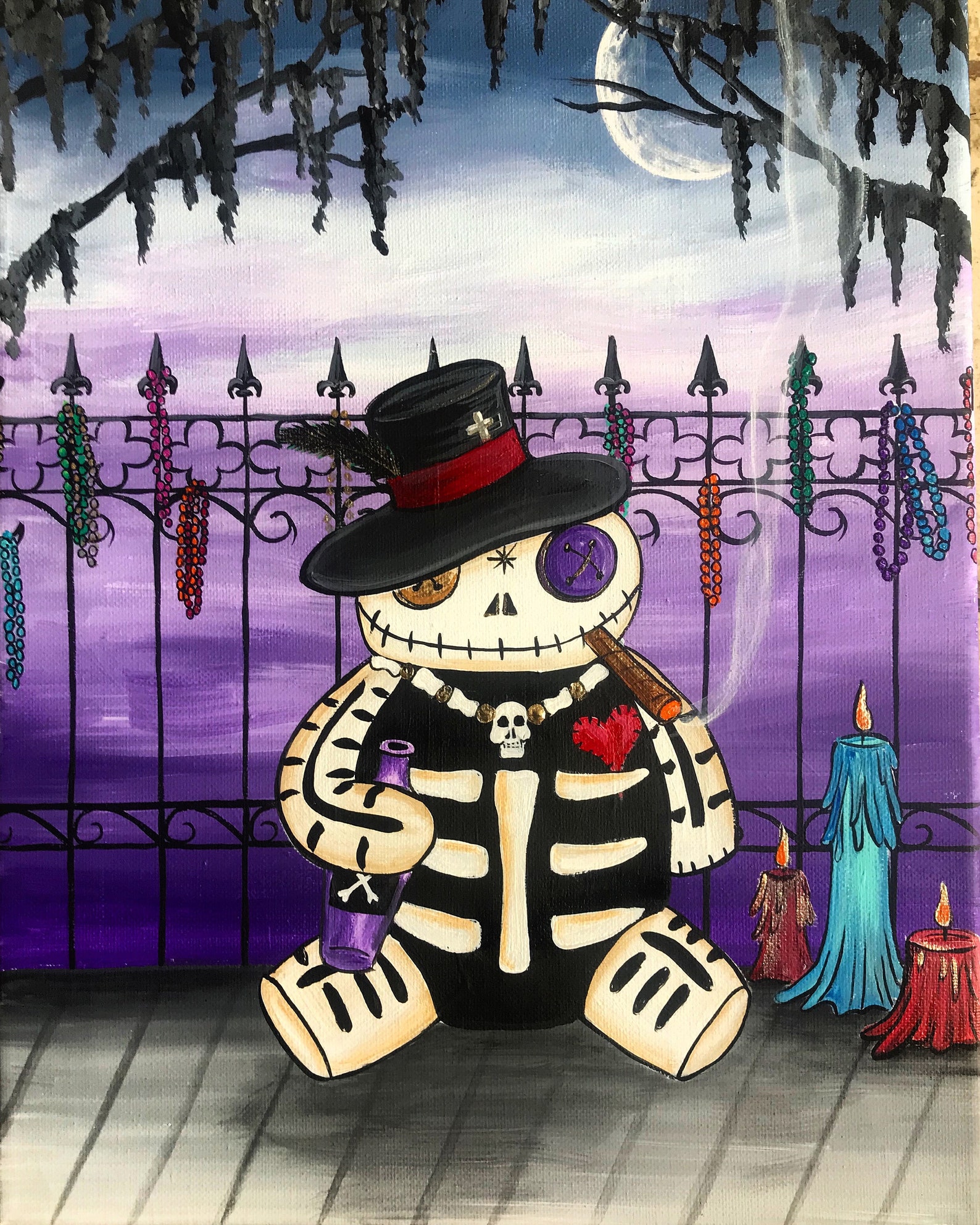Voodoo Doll Painting. Mardi Gras Art - Etsy