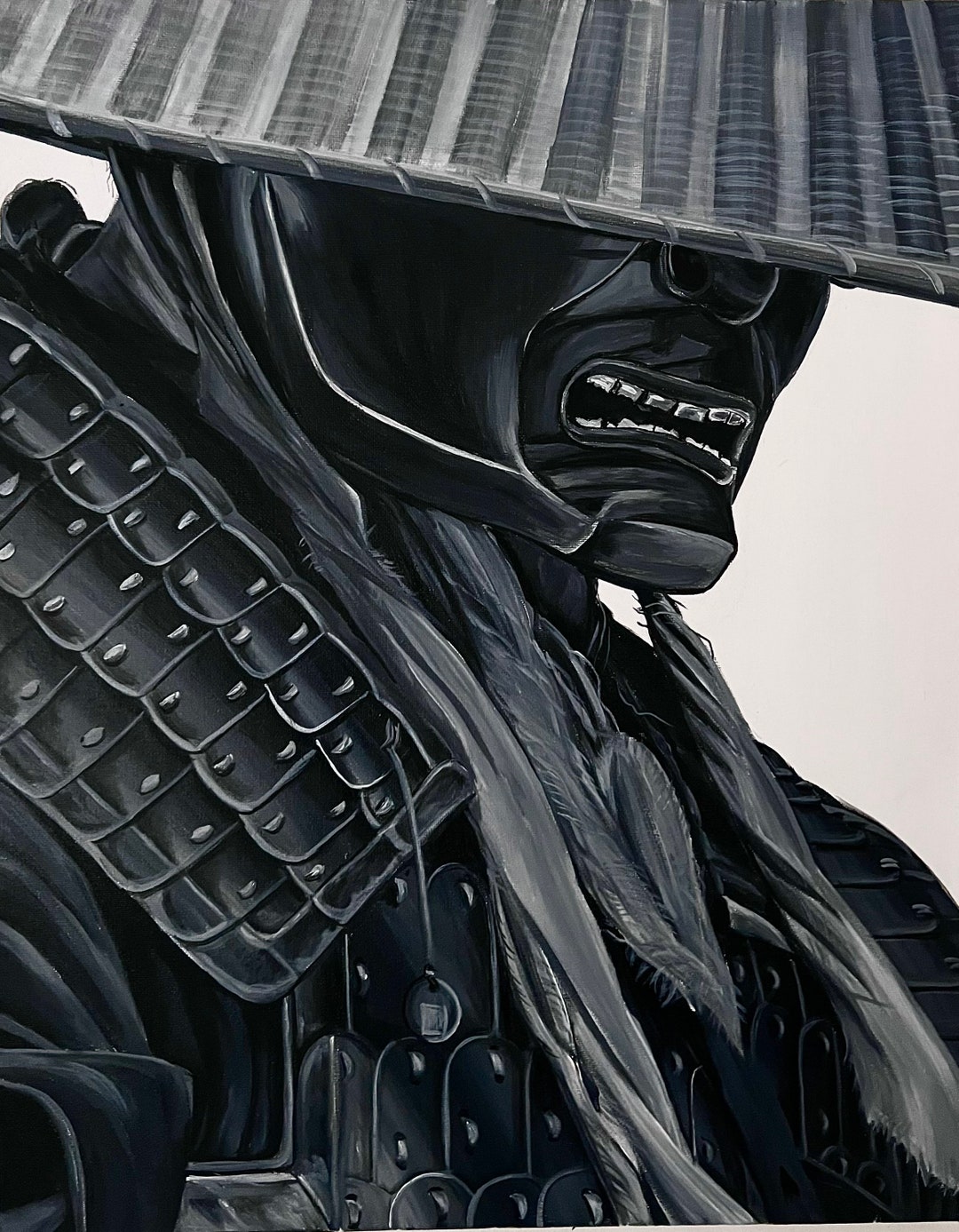 Samurai Black & White Art, Ready to Hang Canvas or Matted Print - Etsy