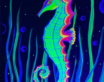 Black Light Octopus Painting | Etsy