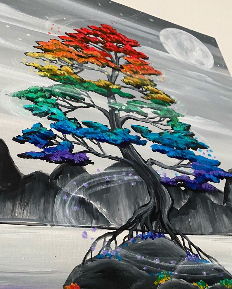 Rainbow Bonzai Tree - Etsy