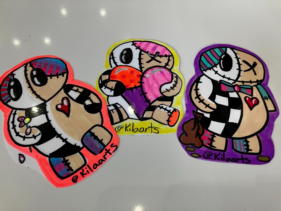 Handmade Voodoo Doll Sticker Pack - Etsy