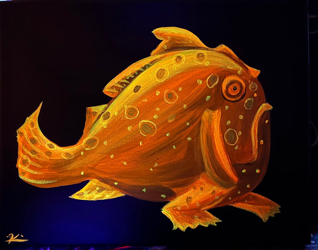 Frogfish Painting, Signed 8x10 Canvas, Ready to Hang - Etsy