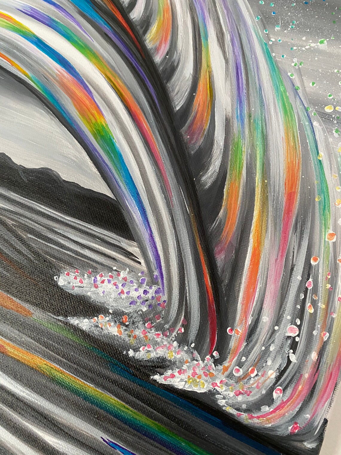 Rainbow Wave Painting - Etsy