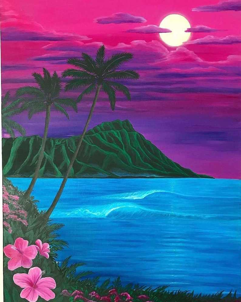 Diamond Head Painting. Original is on Canvas. Acrylic - Etsy