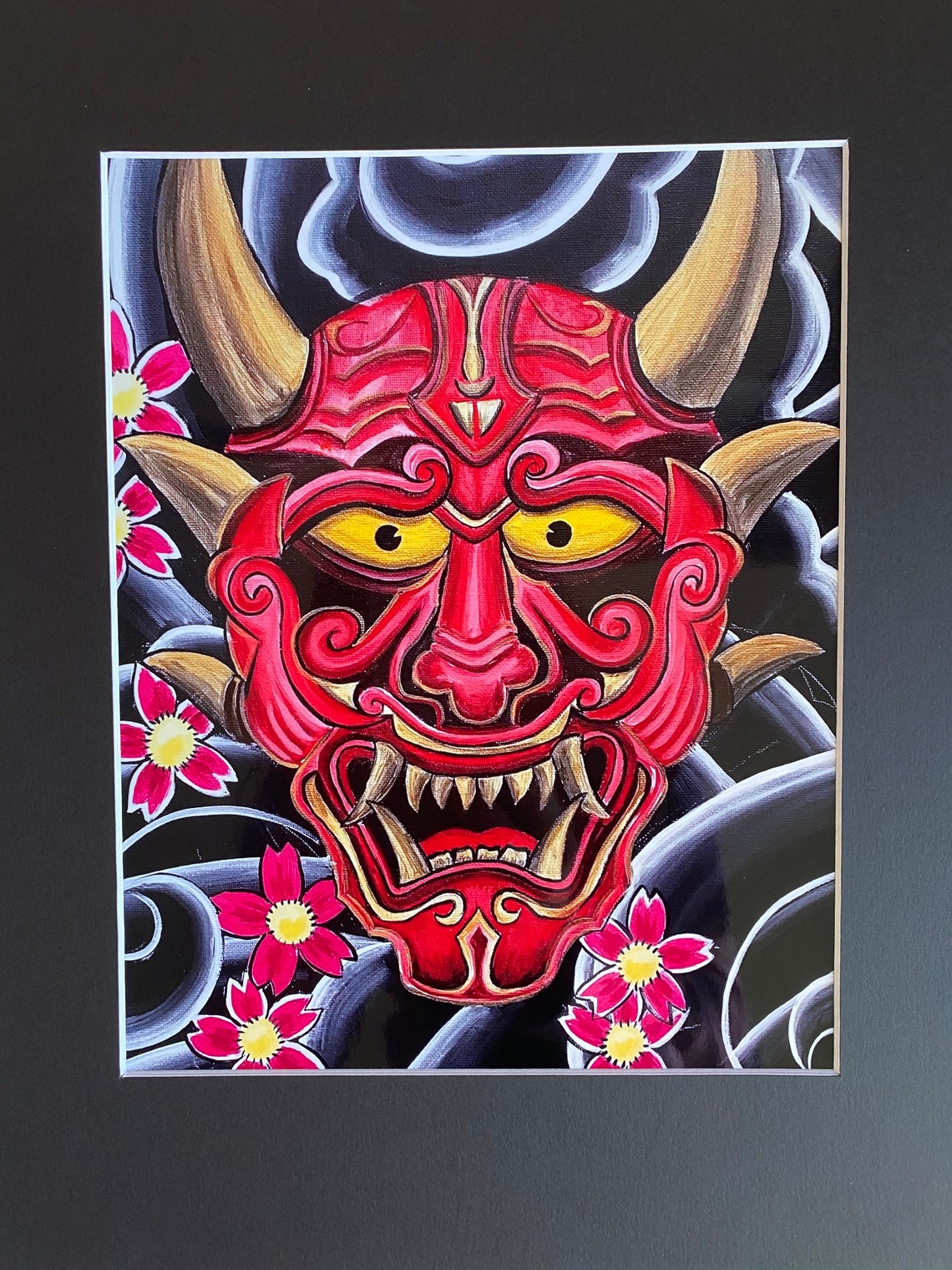 Japanese Oni Painting | Etsy