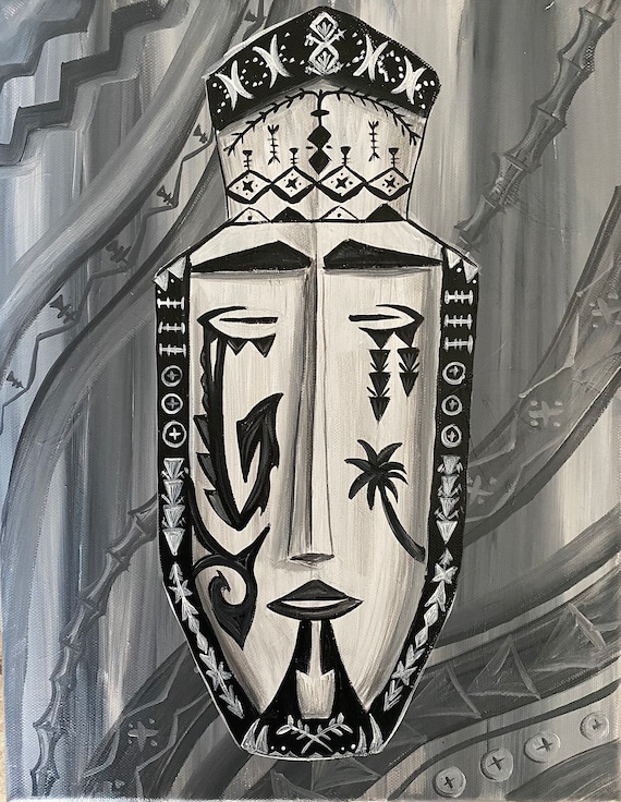 Chuukese mask painting | Etsy