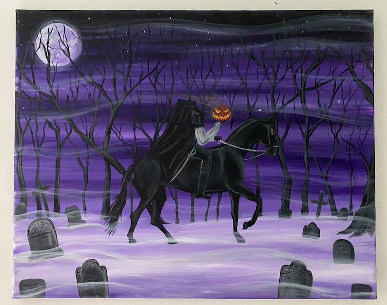 Headless Horseman painting | Etsy