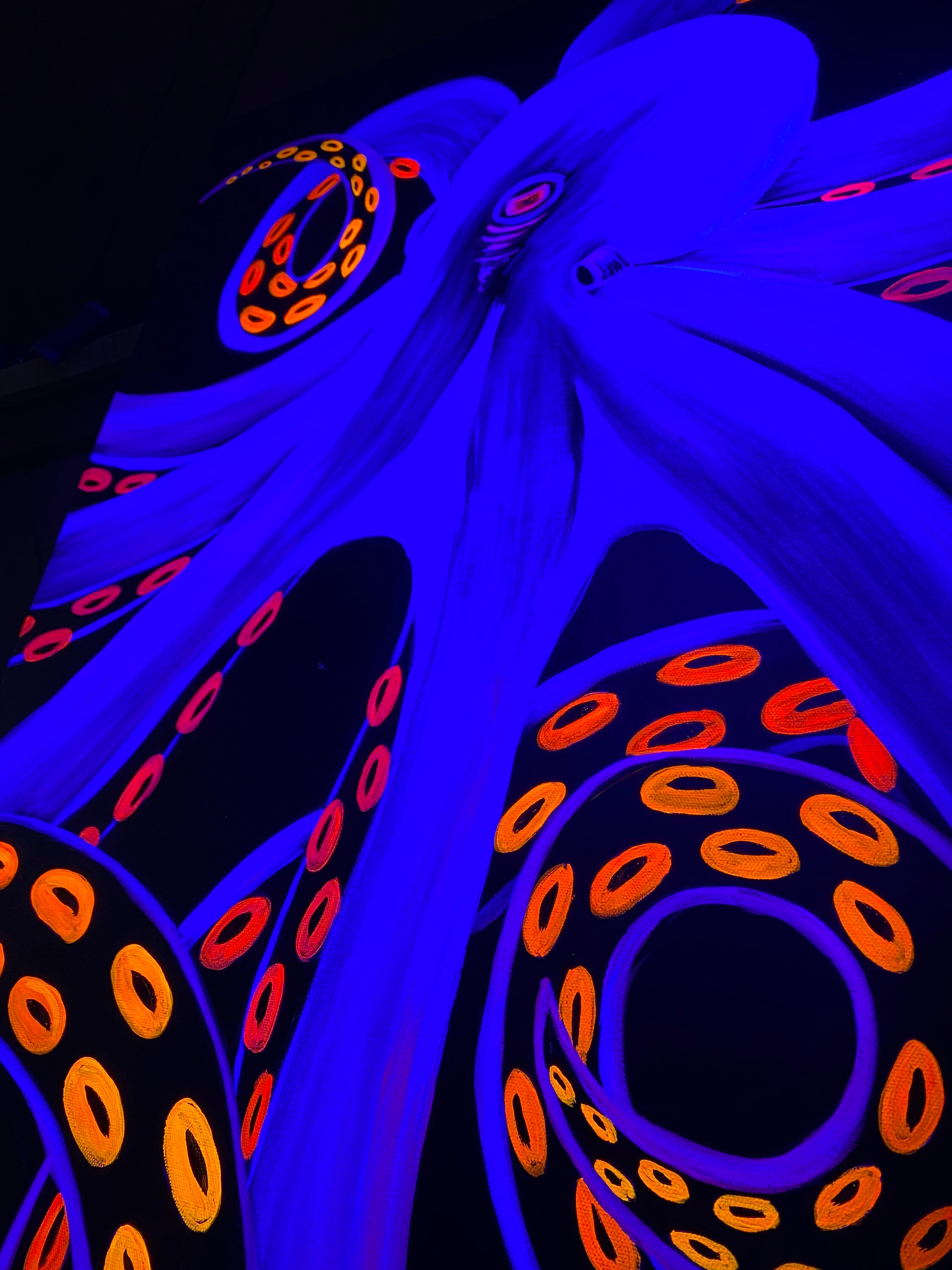 Black light octopus painting | Etsy