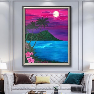 Diamond Head Painting. Original is on Canvas. Acrylic Painting. Prints ...