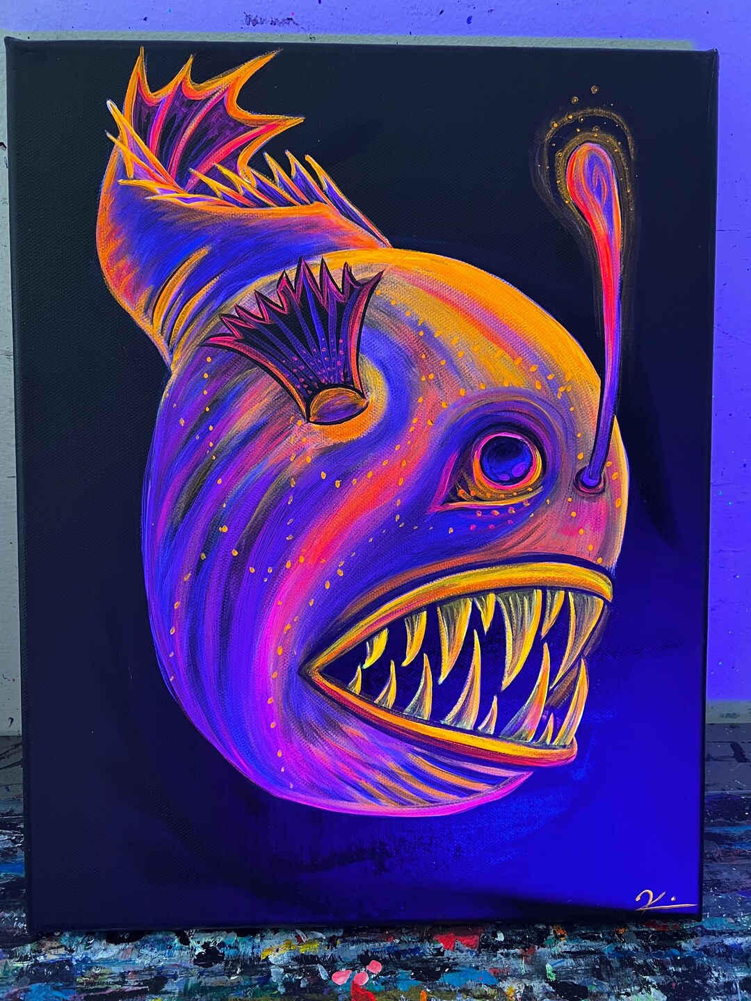 Angler Fish Painting - Etsy