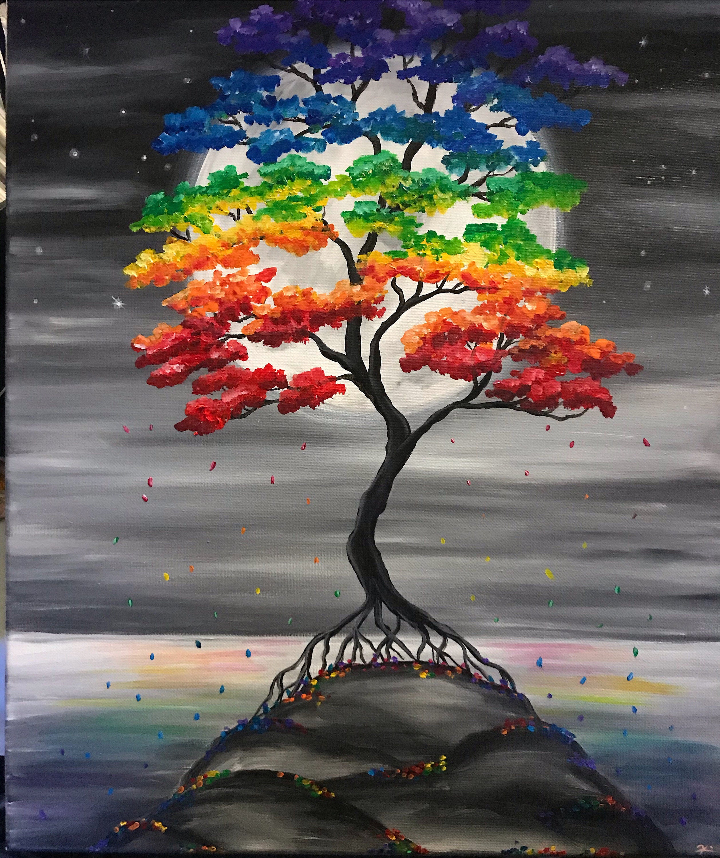 Rainbow Tree Painting