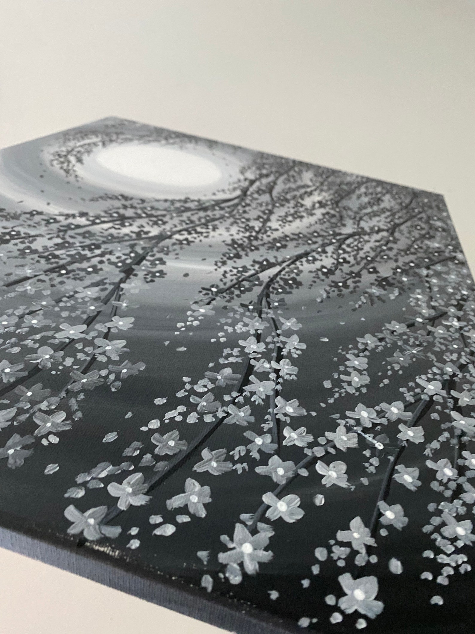 Spring Moon Cherry Blossom Painting | Etsy