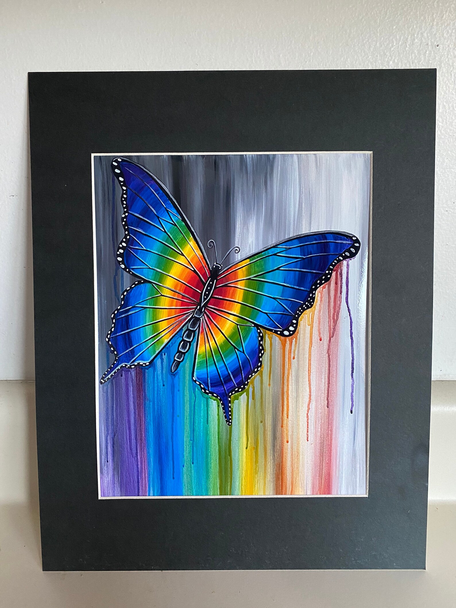 Rainbow drip butterfly | Etsy