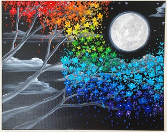 Rainbow Cherry Blossom Tree - Etsy