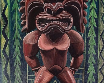Ku | Traditional Hawaiian Museum Tiki 20" - Etsy