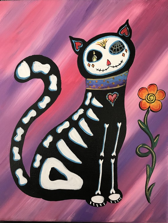 Dibujo De Calavera De Gato