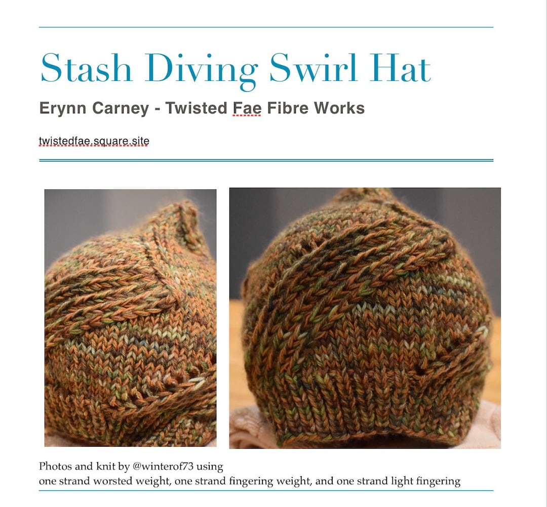 Stash Diving Swirl Hat Knitting Pattern - Etsy