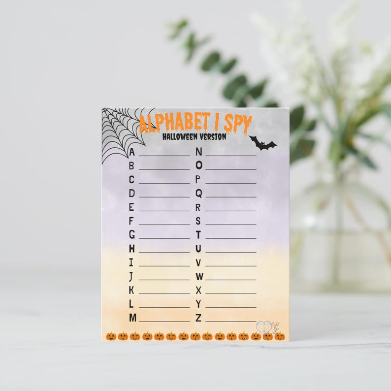 Alphabet I Spy - Halloween Version - Etsy