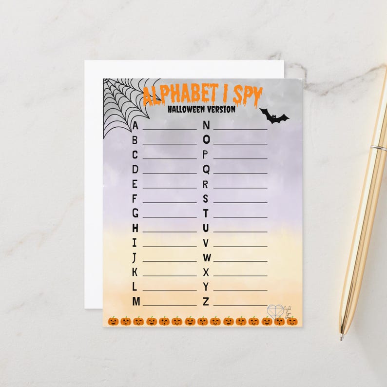 Alphabet I Spy - Halloween Version - Etsy