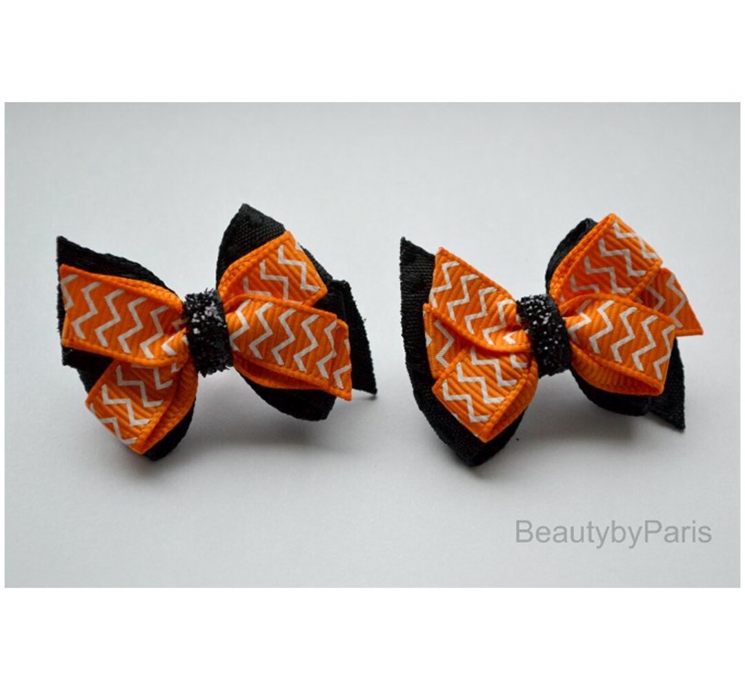 Lazo de perro con coletas de Chevron de Halloween - Etsy España