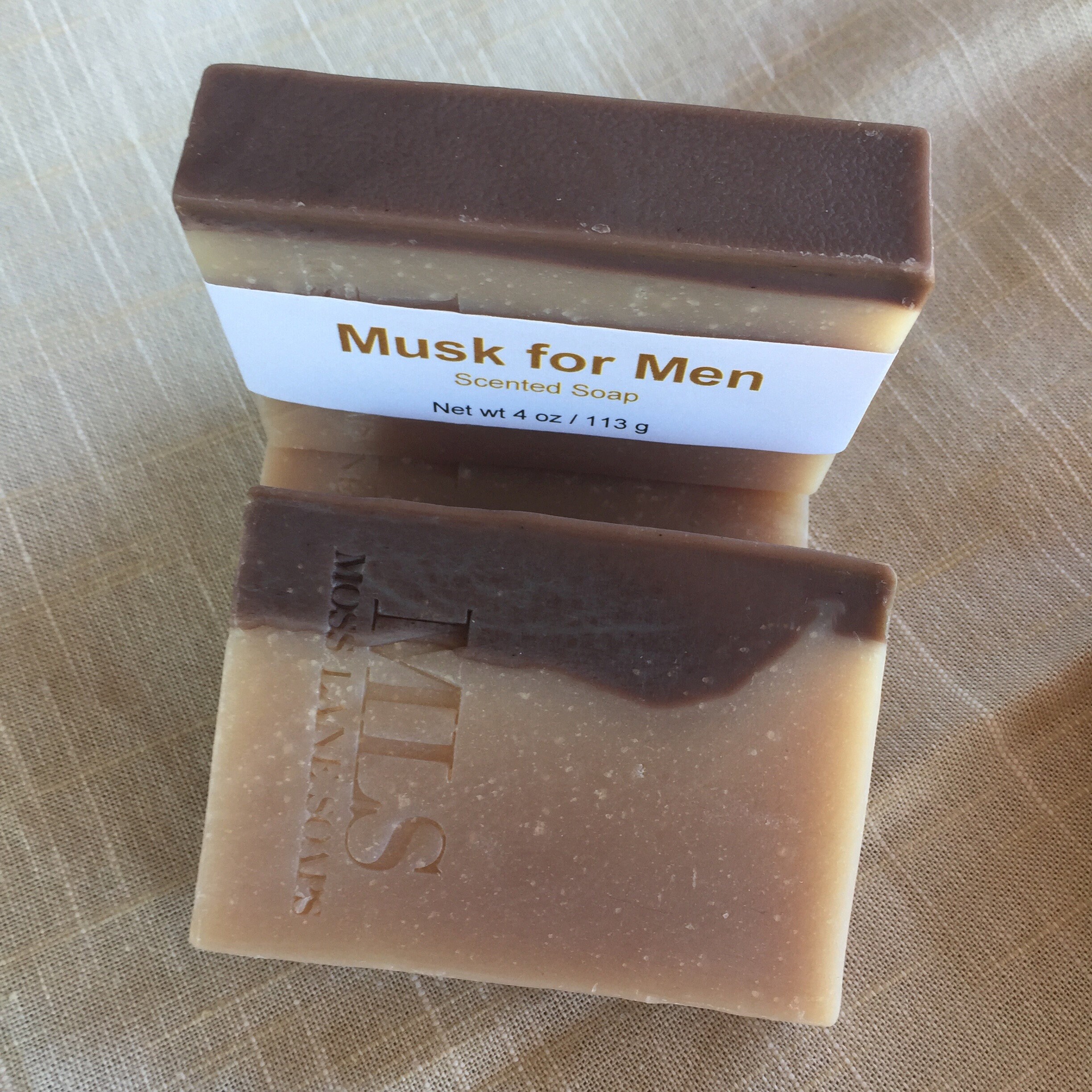 Musk for Men Scented Cold Process Soap with Shea Butter, 4 oz / 113 g bar