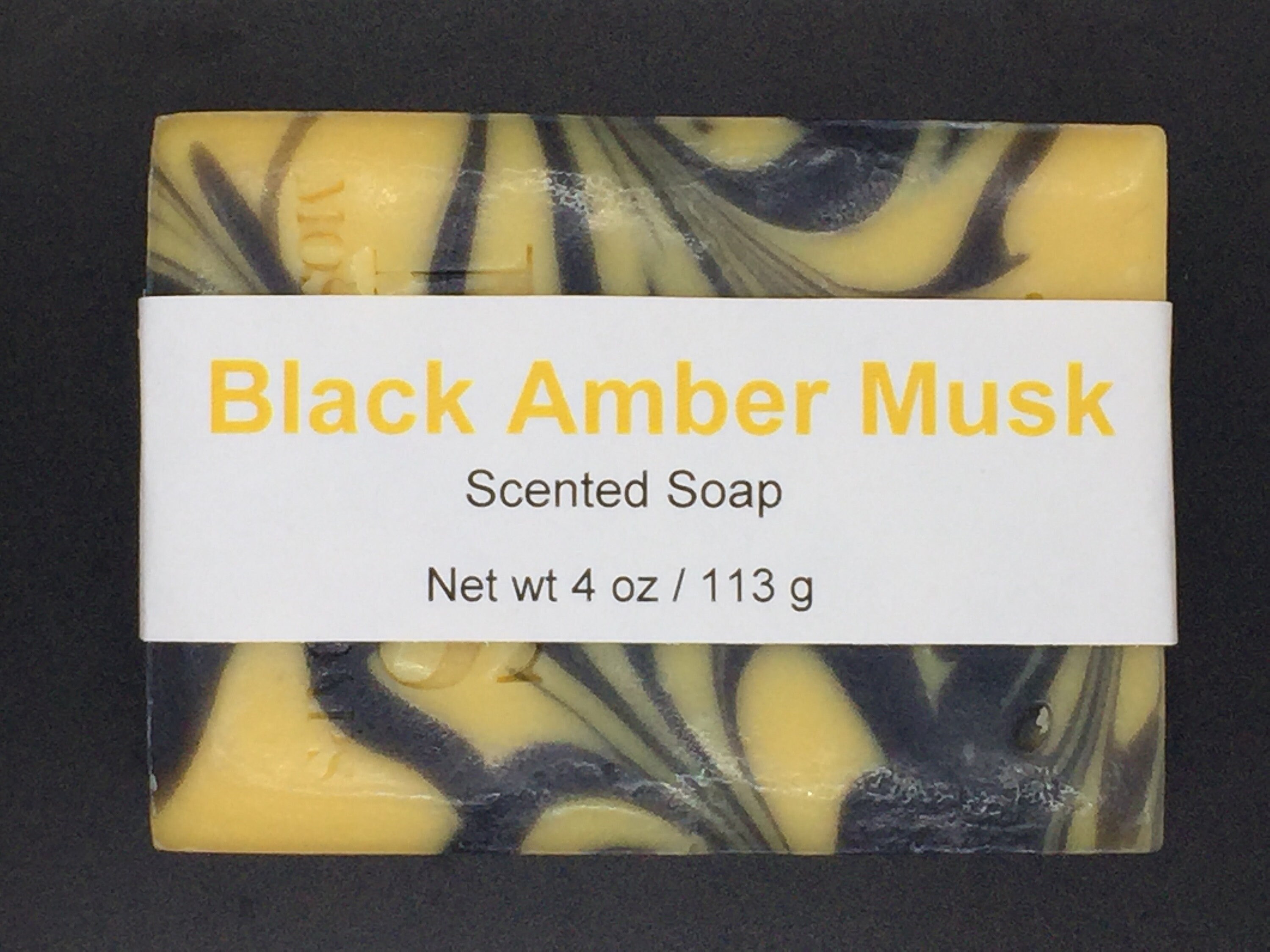 Black Amber Musk Scented Cold Process Soap with Shea Butter, 4 oz / 113 ...