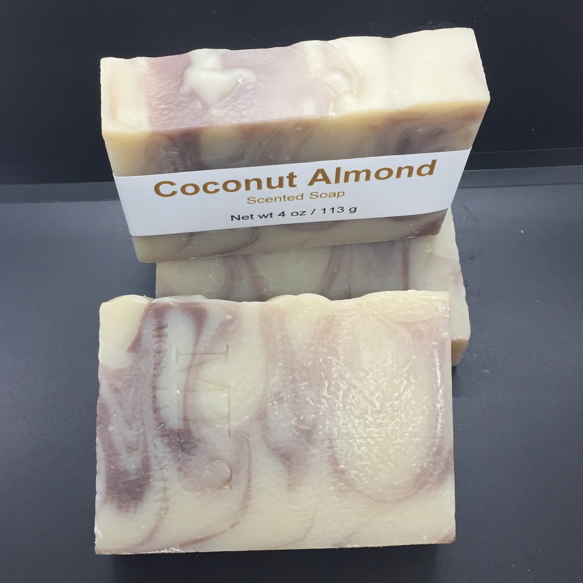 Coconut Almond Scented Cold Process Soap with Shea Butter, 4 oz / 113 g bar