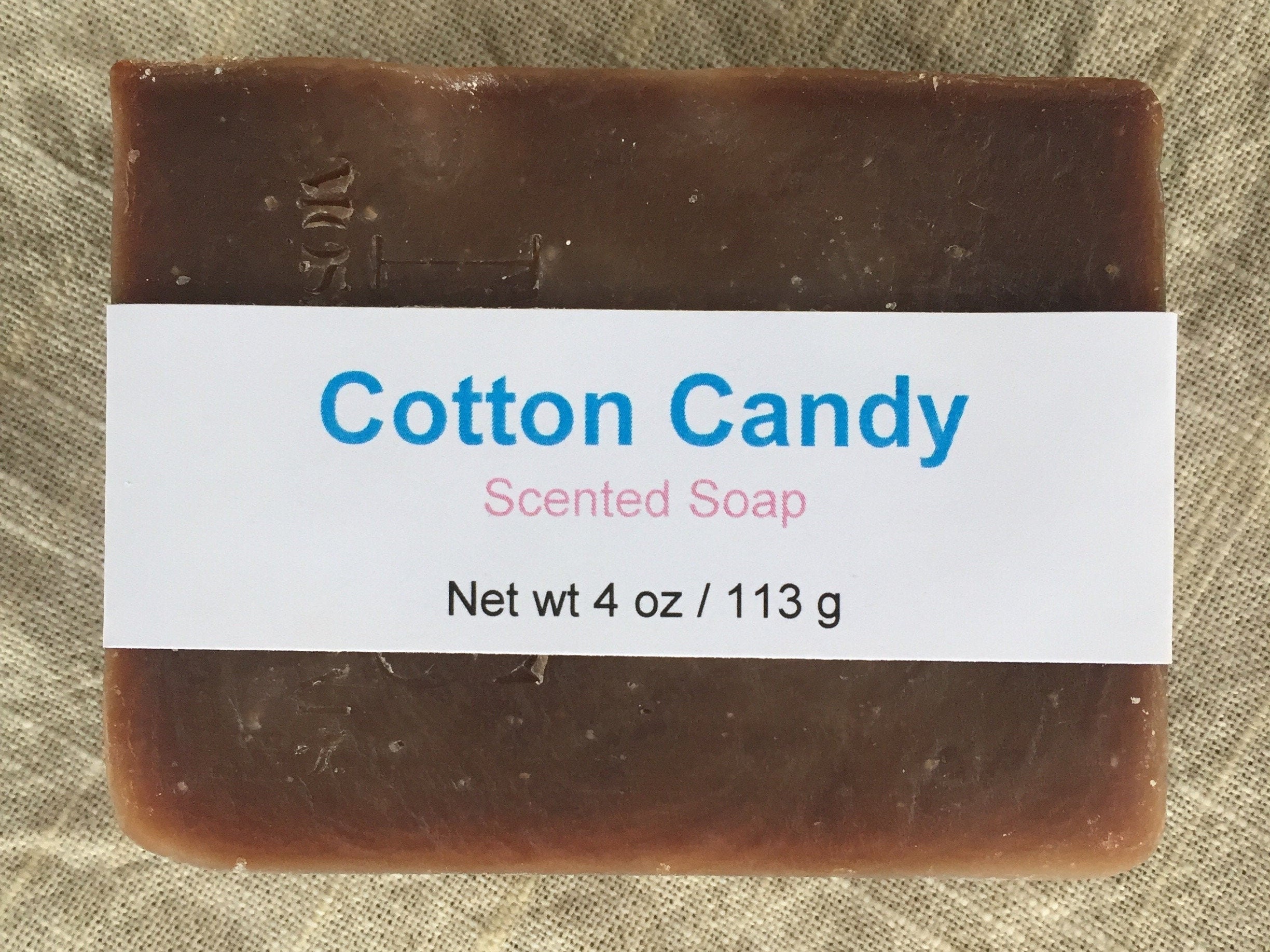 Cotton Candy Scented Cold Process Soap with Shea Butter, 4 oz / 113 g bar
