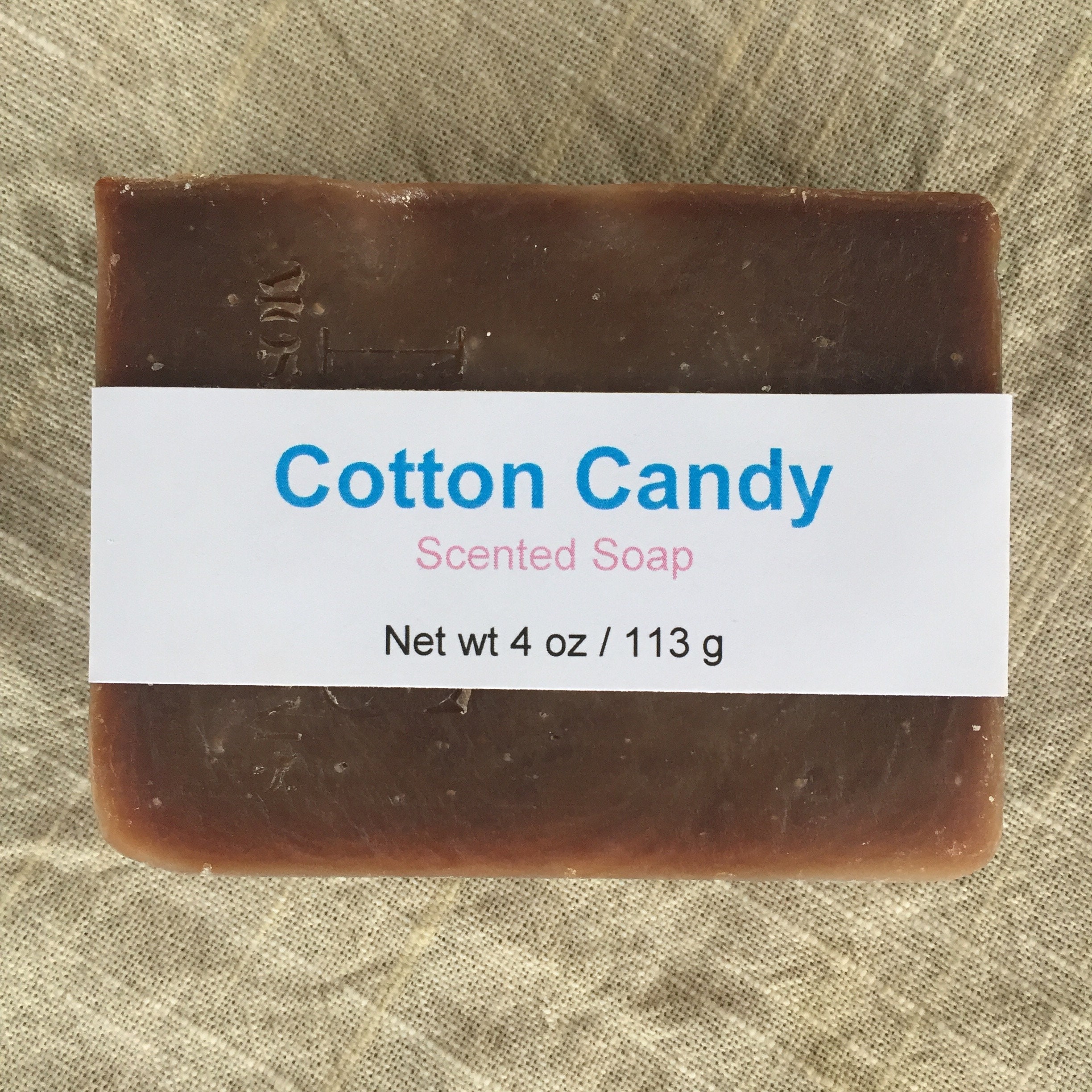 Cotton Candy Scented Cold Process Soap with Shea Butter, 4 oz / 113 g bar