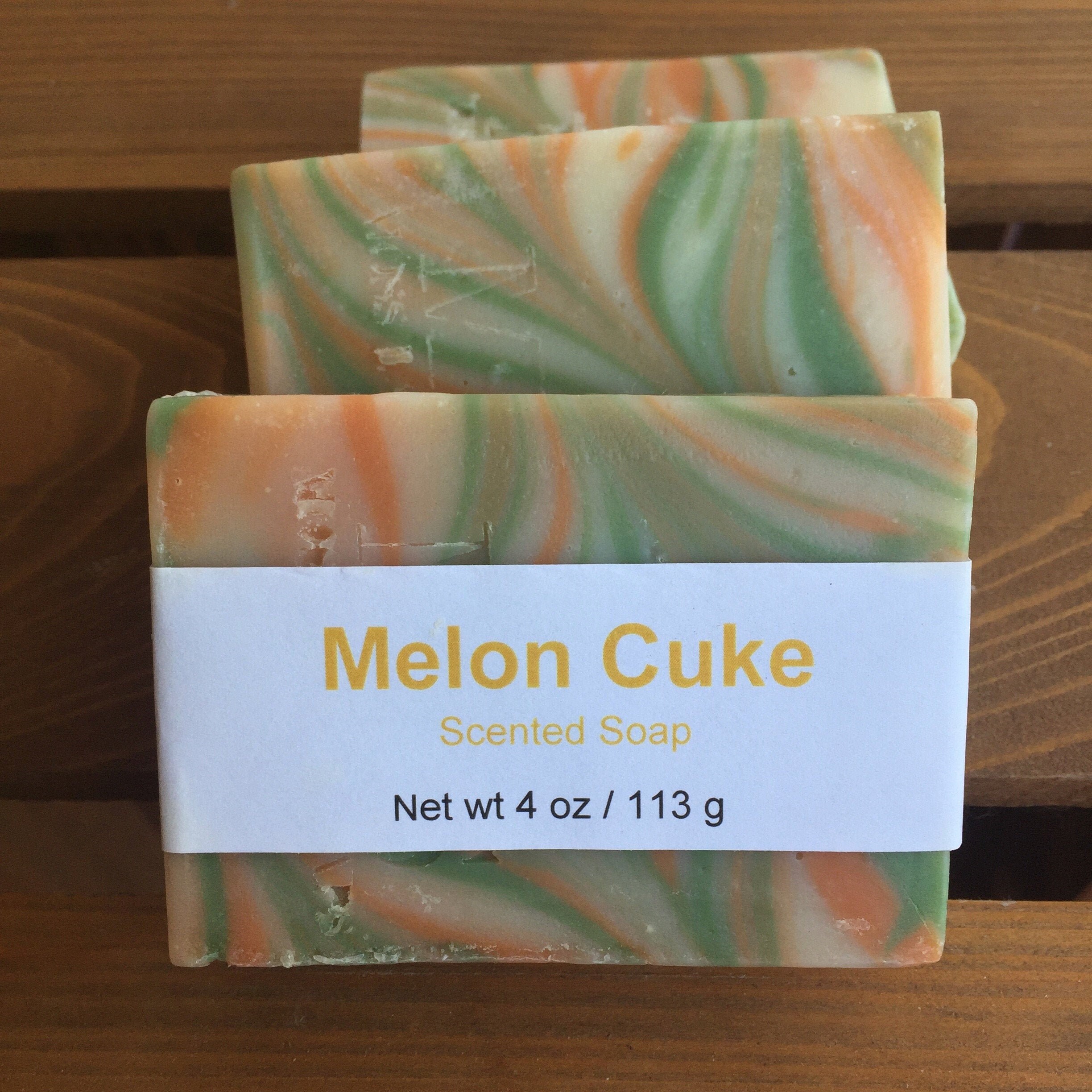 Melon and Cucumber Scented Cold Process Soap with Shea Butter, 4 oz ...