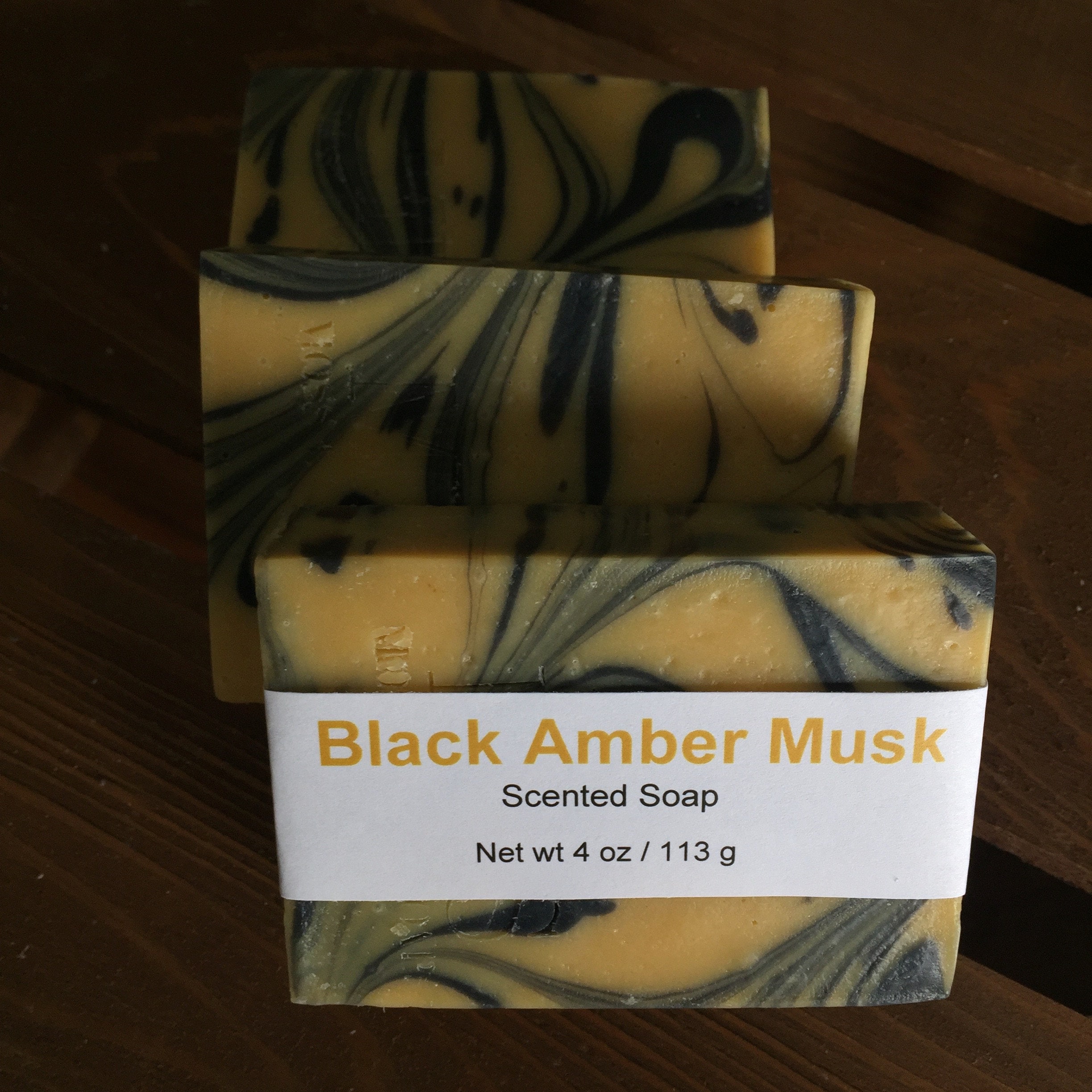 Black Amber Musk Scented Cold Process Soap