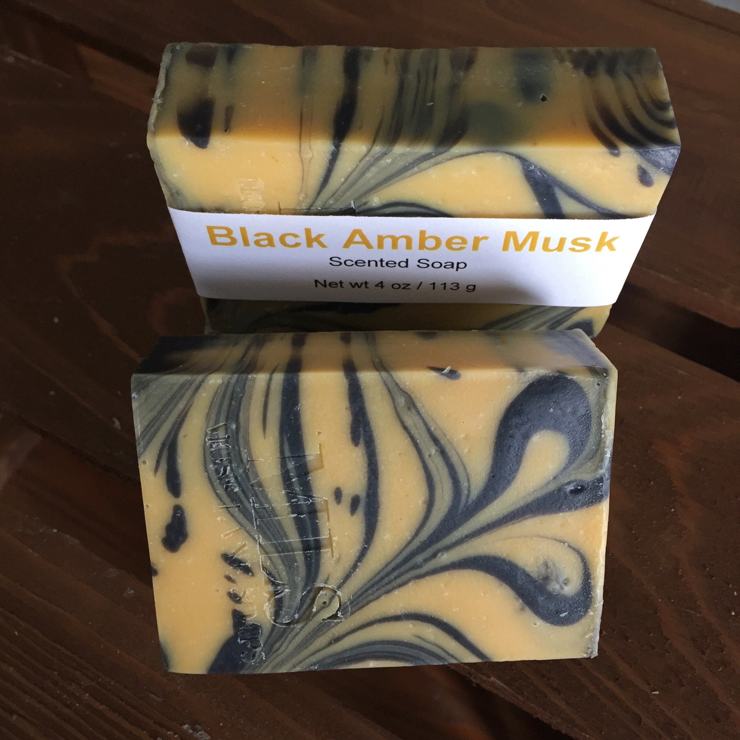 Black Amber Musk Scented Cold Process Soap