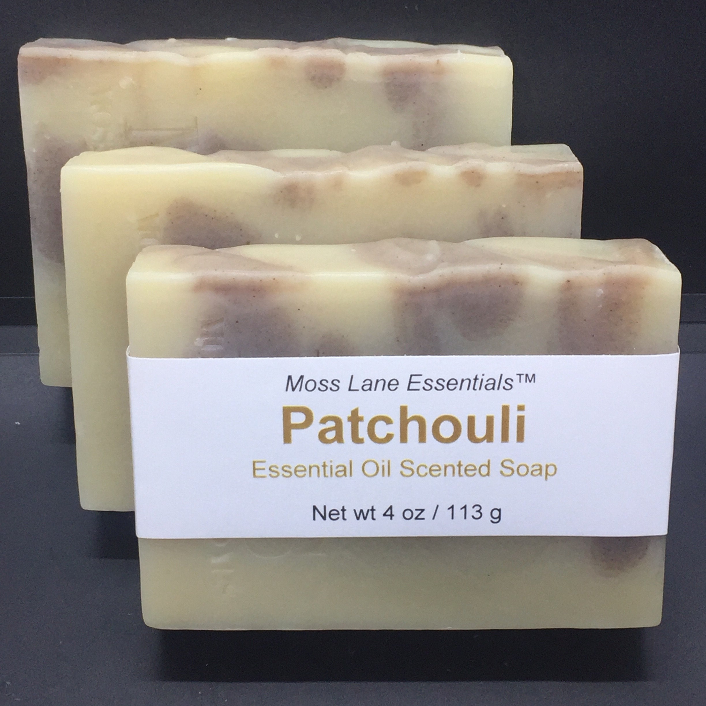 Patchouli Essential Oil Scented Cold Process Soap with Shea Butter, 4 oz / 113 g bar