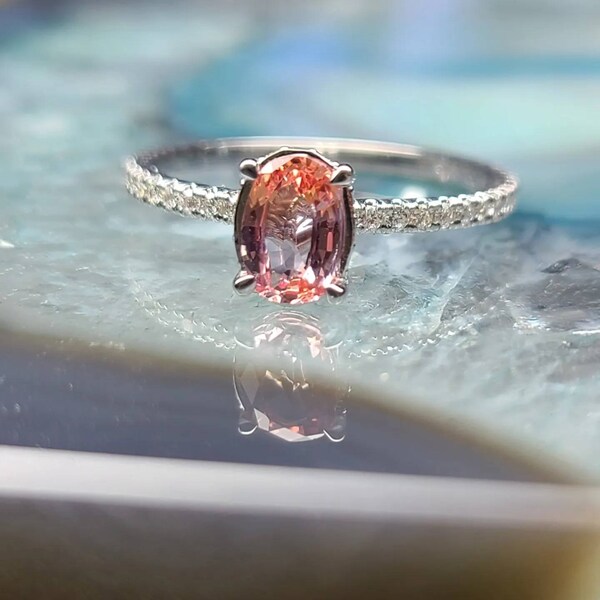 Padparadscha Sapphire Ring - Etsy