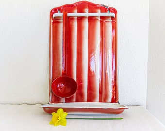 Antique French Graniteware Utensil Rack With Cherries. Early | Etsy