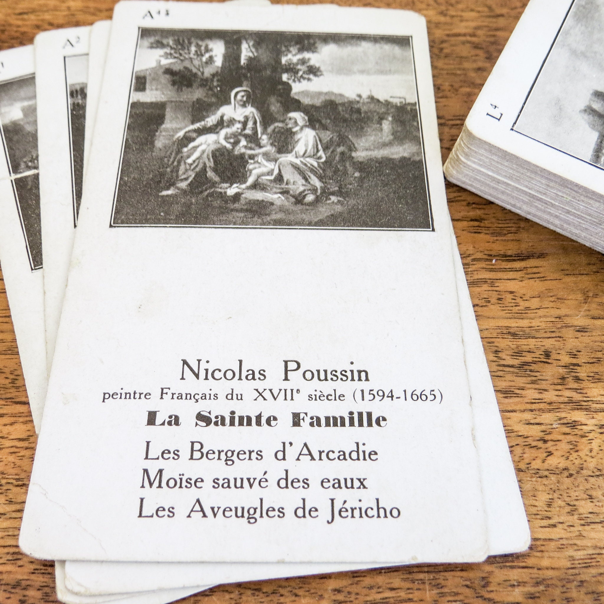 Antique French Card Game The Famous Painters of France 4 Card | Etsy