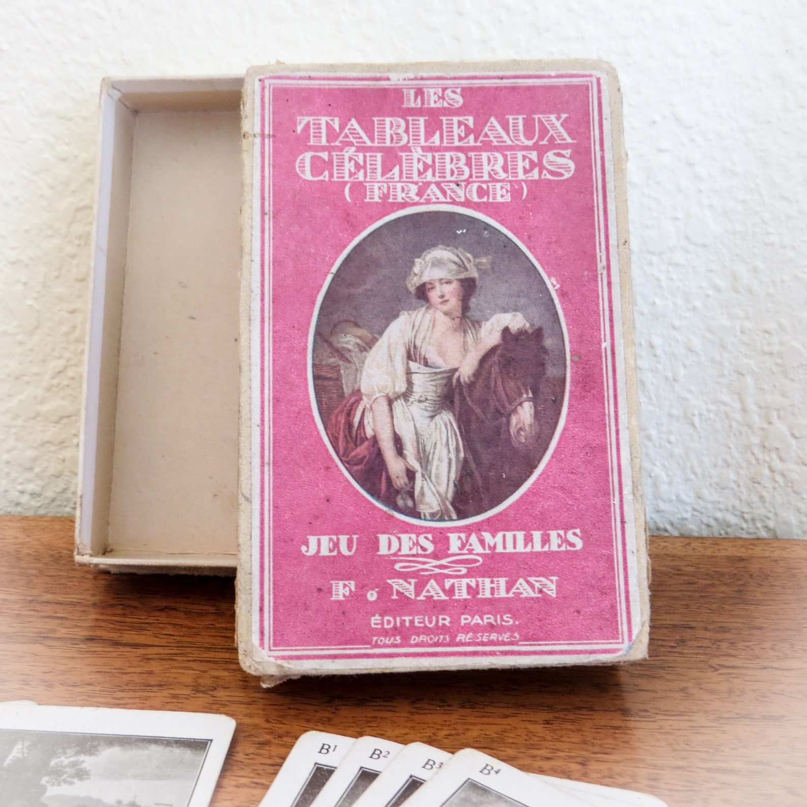 Antique French Card Game The Famous Painters of France 4 Card | Etsy