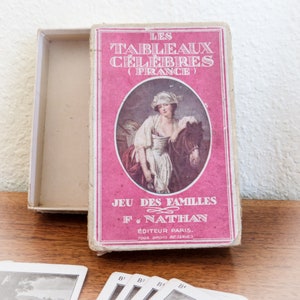 Antique French Card Game the Famous Painters of France 4 Card Paintings ...