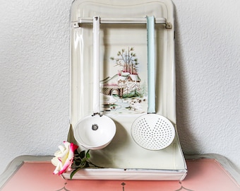 Antique French Graniteware Utensil Rack With Cherries. Early 1900's ...