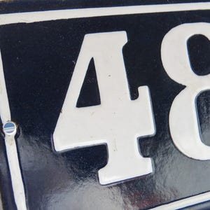 Vintage French Enamel Number 48, House or Apartment Address Number ...