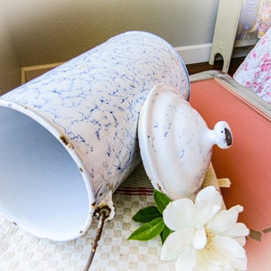 French Antique Milk Pail, Milk Carrier, White With Lid and Wire Handle ...