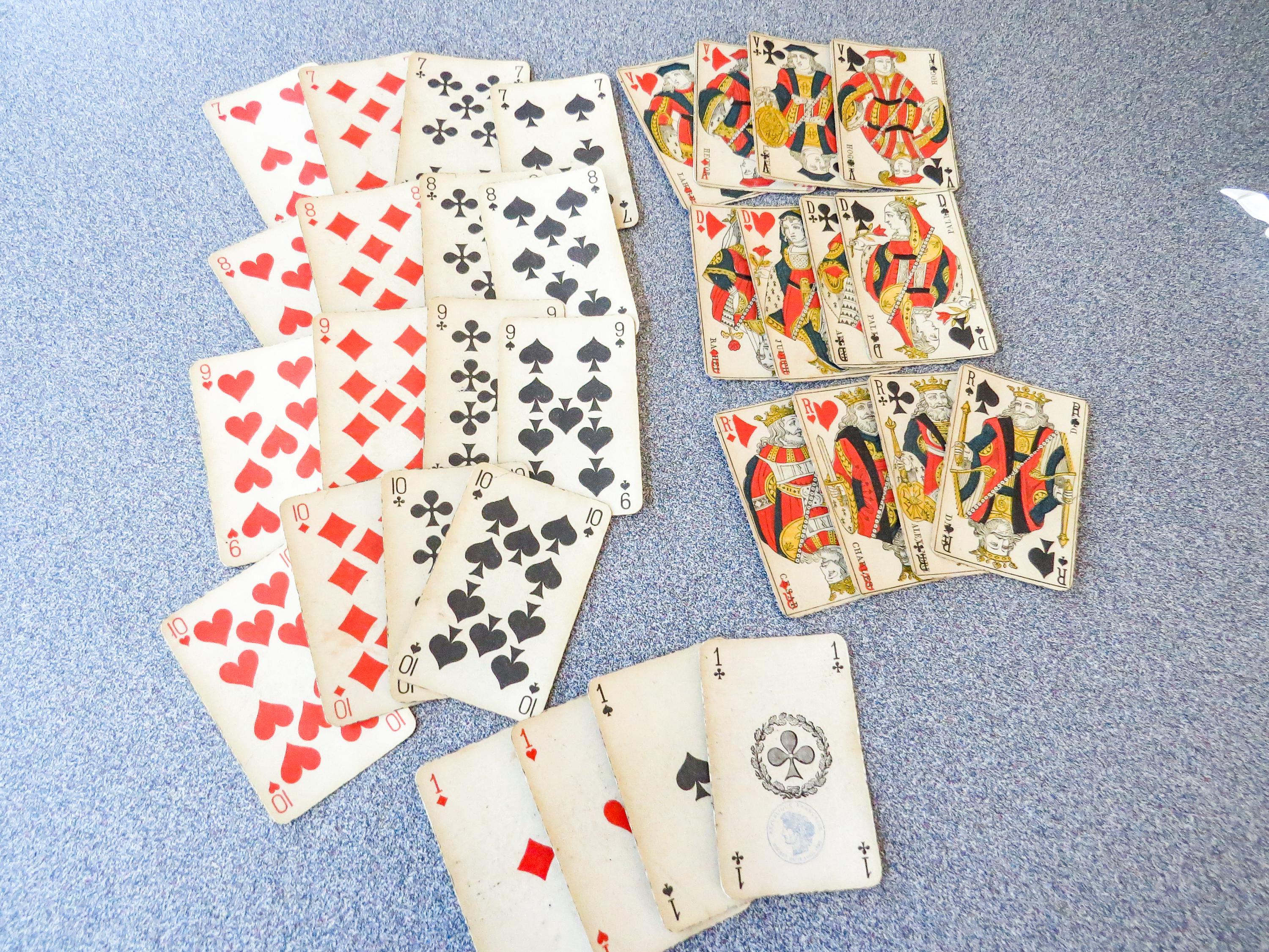 Antique French Piquet Card Deck: République Francaise Stamp, 1890-1940 ...