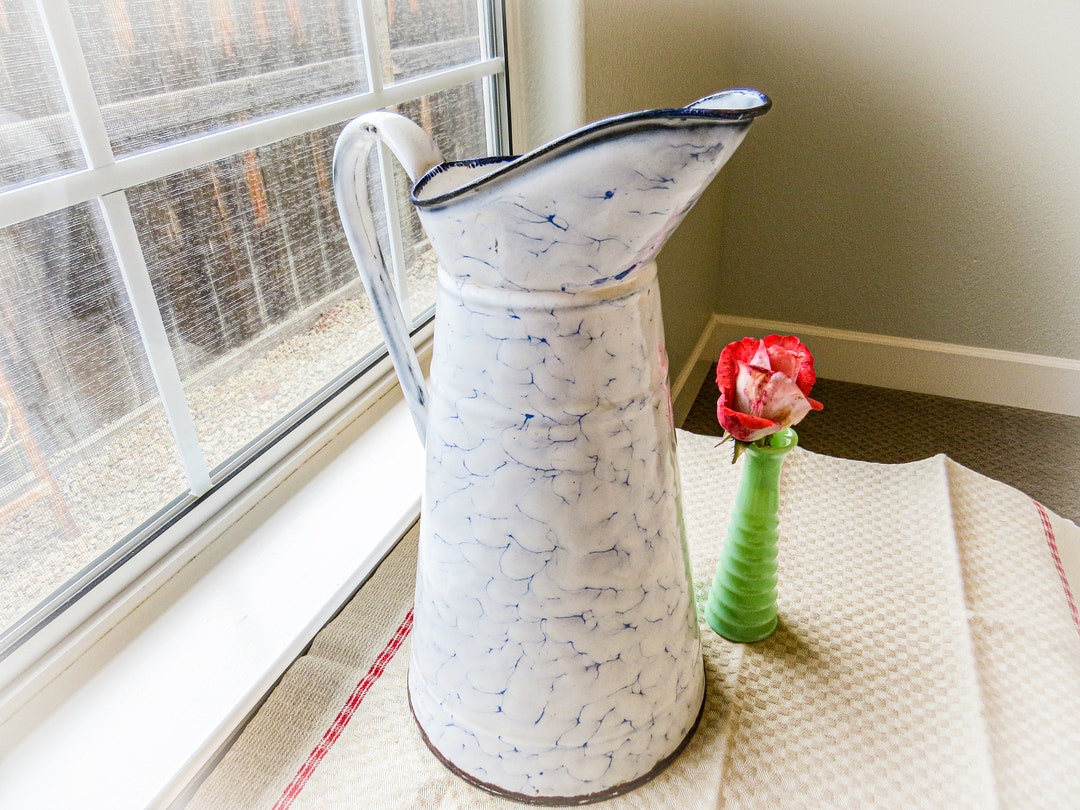 French Antique Enamel Body Pitcher in the Well Known snow on the ...