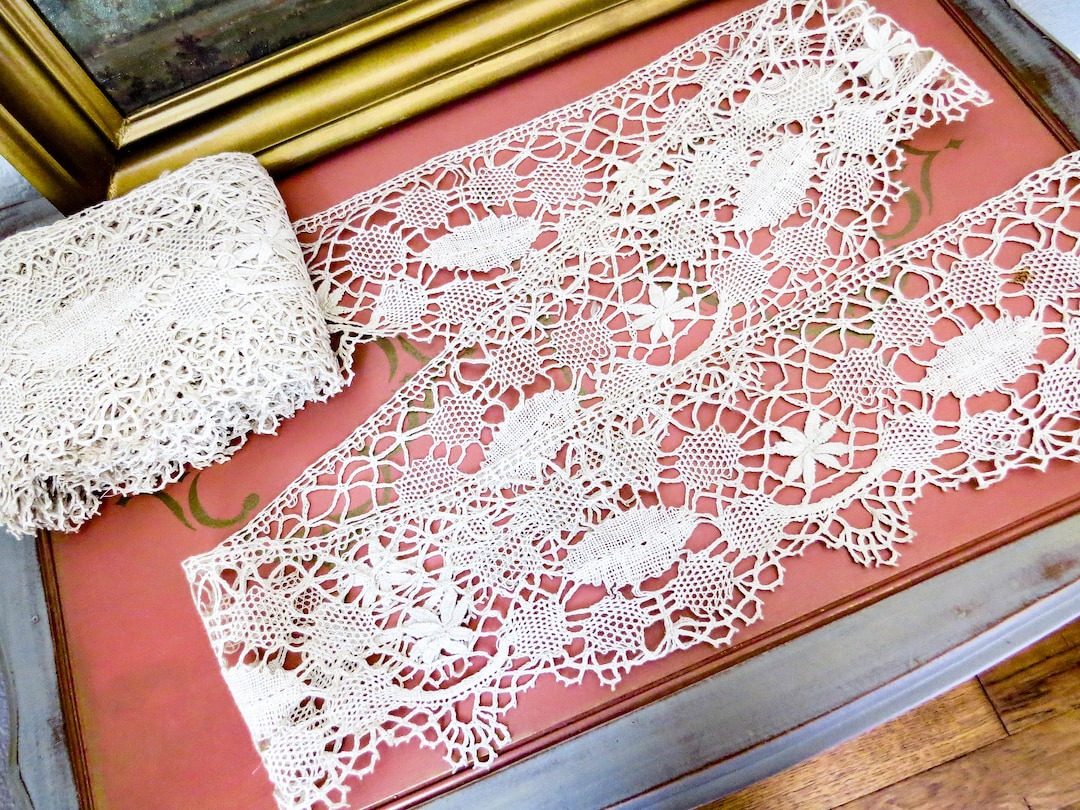 Antique French Bobbin Lace Made by Hand Using a Lace Maker's Pillow ...