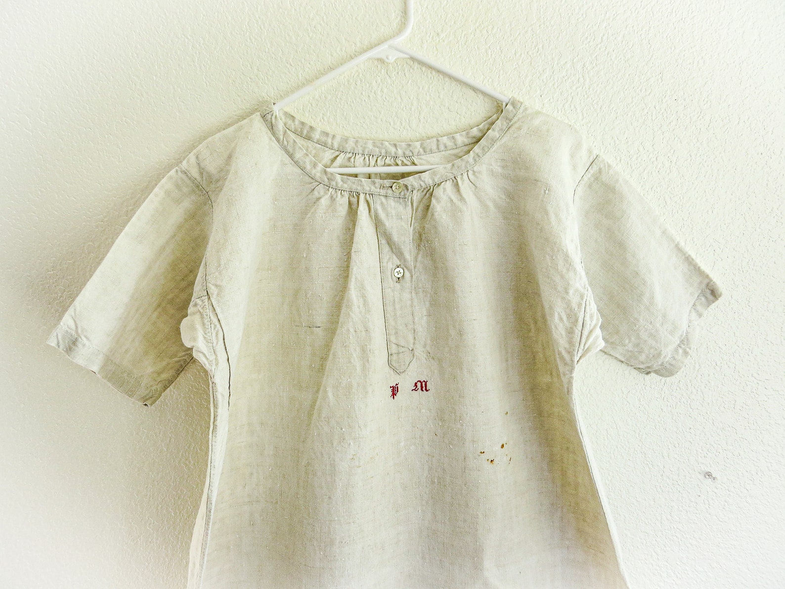 French Vintage Linen Nightshirt Nightgown Hemp Garment Charles - Etsy