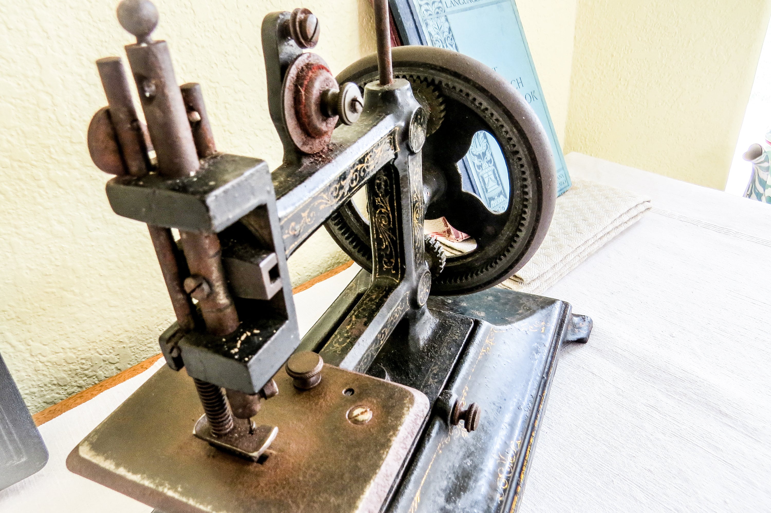 Antique French Sewing Machine Hand Crank 1800's Black | Etsy