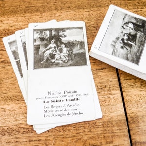 Antique French Card Game the Famous Painters of France 4 Card Paintings ...