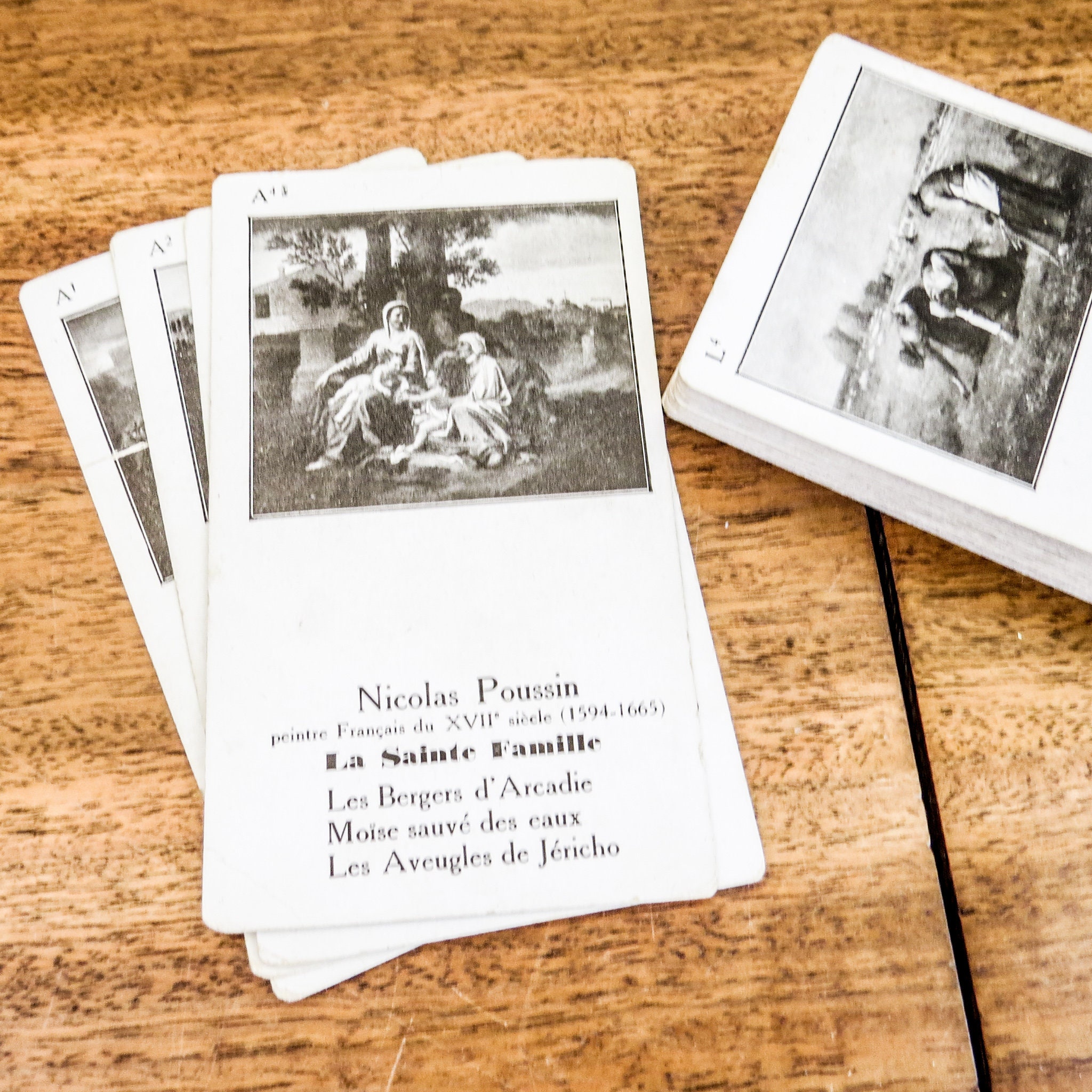 Antique French Card Game The Famous Painters of France 4 Card | Etsy