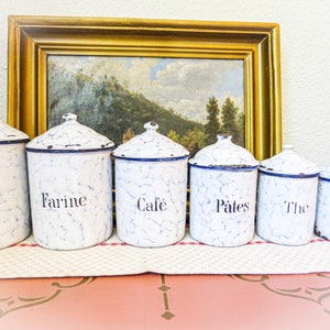 French Canister Set 6 Piece Set in Red and White From France. Desirable ...